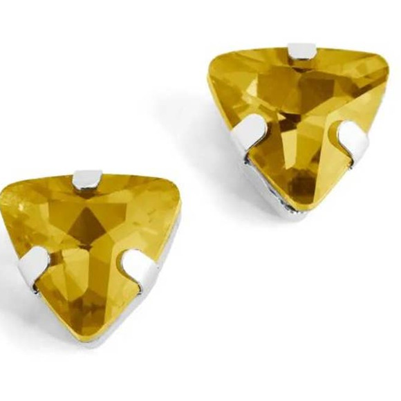 Whispers | Jewelry | Triangle Jewel Stud Golden Yellow | Poshmark